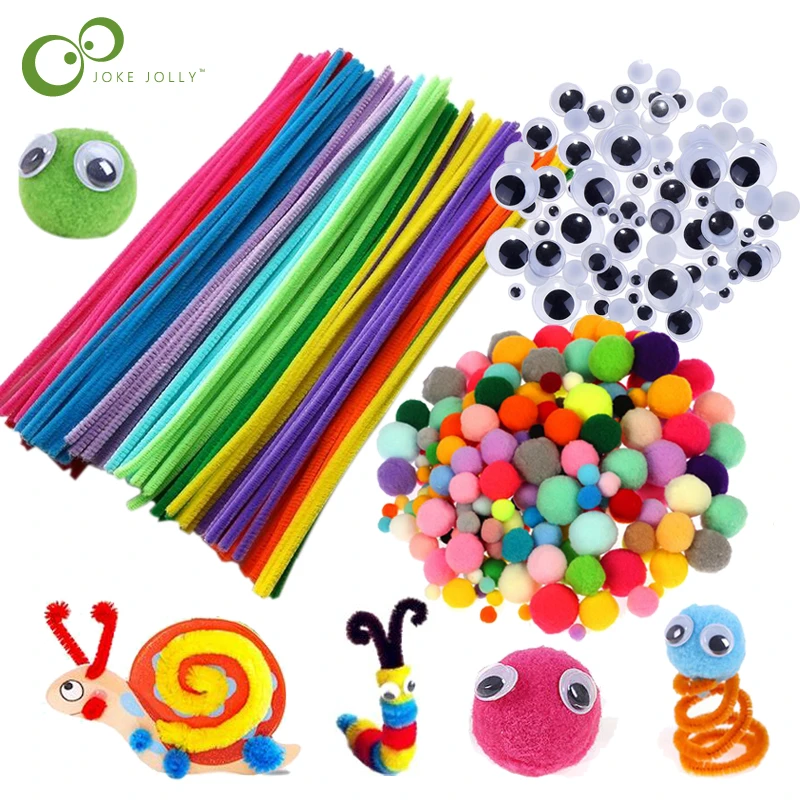 Plush Stick / Pompoms Rainbow Colors Shilly-stick Educational Diy Toys ...