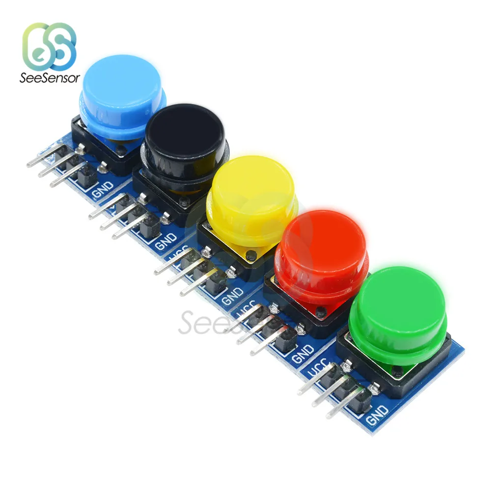 5pcs 12X12MM Big Key Module Big Button Module Light Touch Switch Module with Hat High Level ...