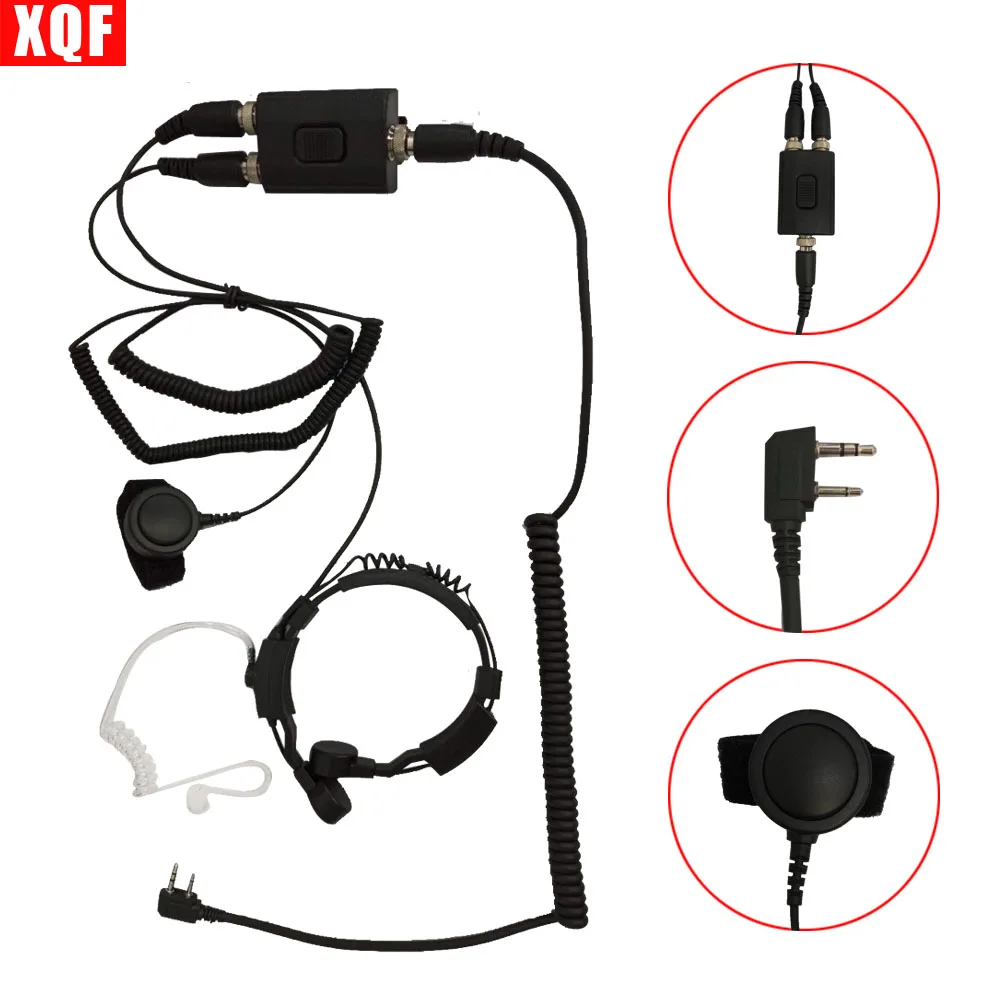 Xqf New Details About Military Police Throat Mic Air Tube Headset For ...