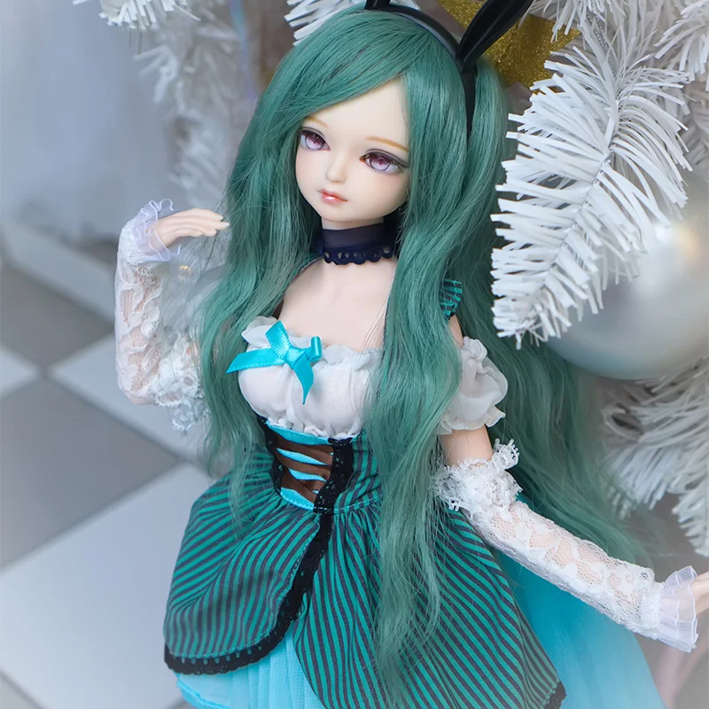 DBS doll 1/4 BJD No.14 Dusty Green hair mechanical joint Body With ...