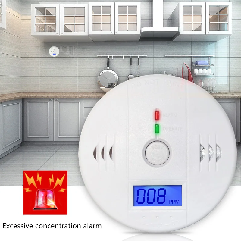 CO detector 85dB Warning High Sensitive LCD Photoelectric Independent ...