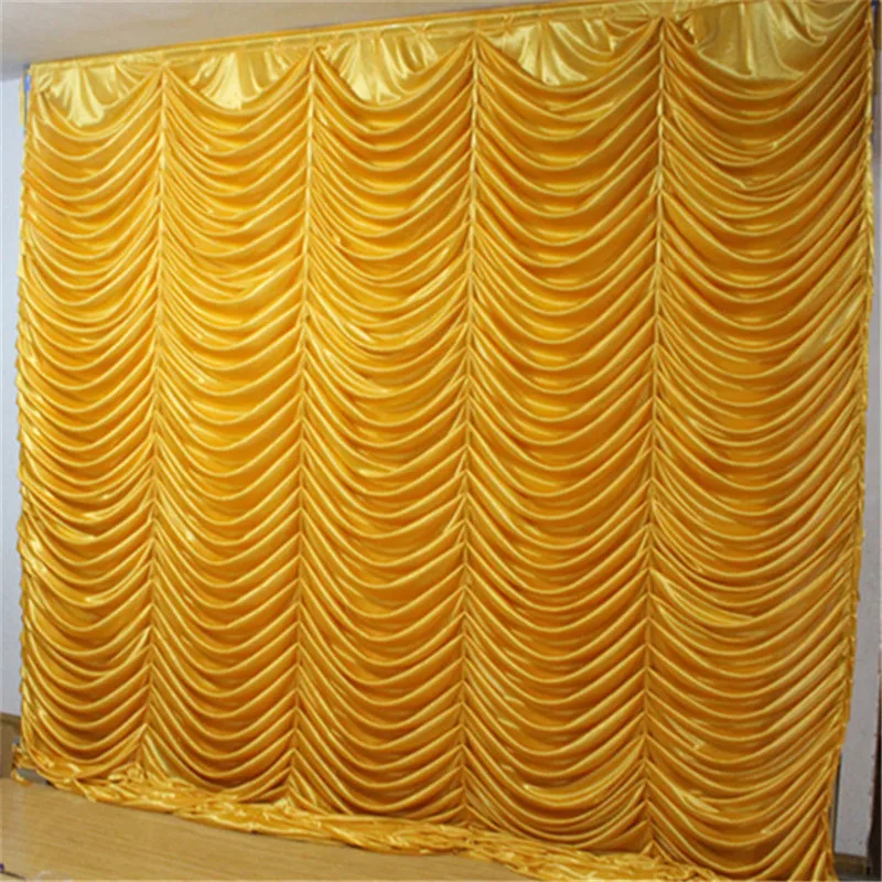 Water wave style wedding party backdrop ice silk fabric wave backdrop ...