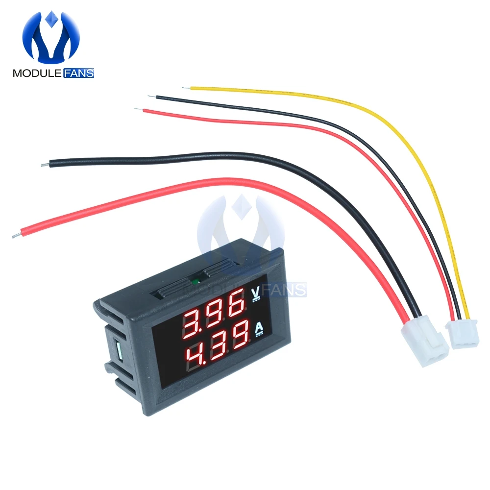 DC-100V-10A-Digital-Red-Red-LED-Voltmeter-Ammeters-Red-LED-Dual-Digital ...