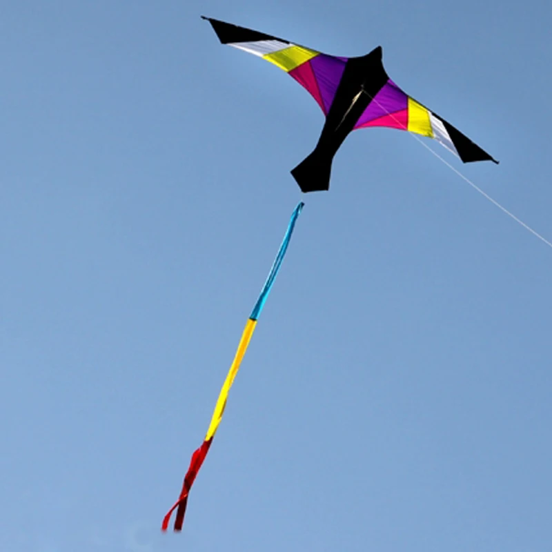 8ft Purple Bird Kite Flying Outdoor Toys Fun Single Line Kite With 10ft ...