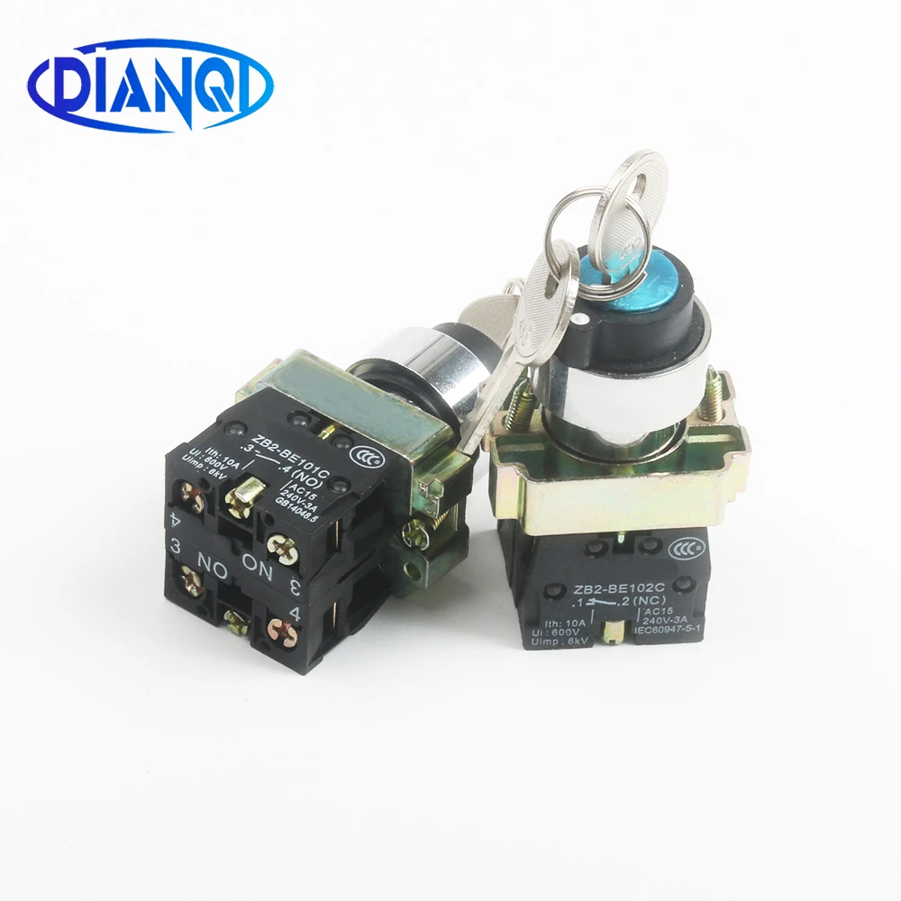 XB2 BG21/25/33/41/45/65/73 1NO/1NO1NC/2NO 2/3 position key operated ...