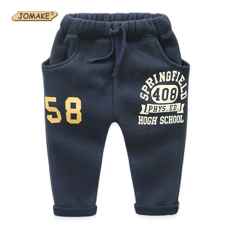 2018 Winter Fashion Letter Print Kids Pants Thick Fleece Lined Warm ...