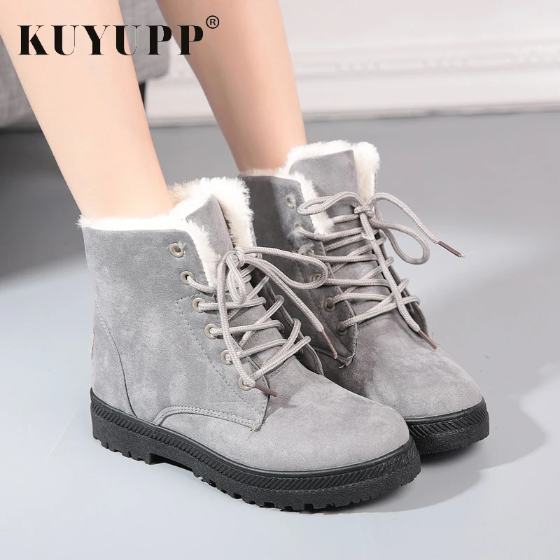Moda Botas de Neve mulheres Tornozelo Botas de Inverno Calçados ...