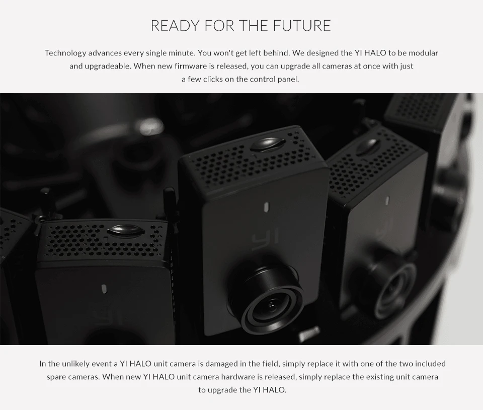 Yi Halo Vr Camera 3d-360 Camera 5ghz Wi-fi 2.2 Inch Lcd Touch Screen ...