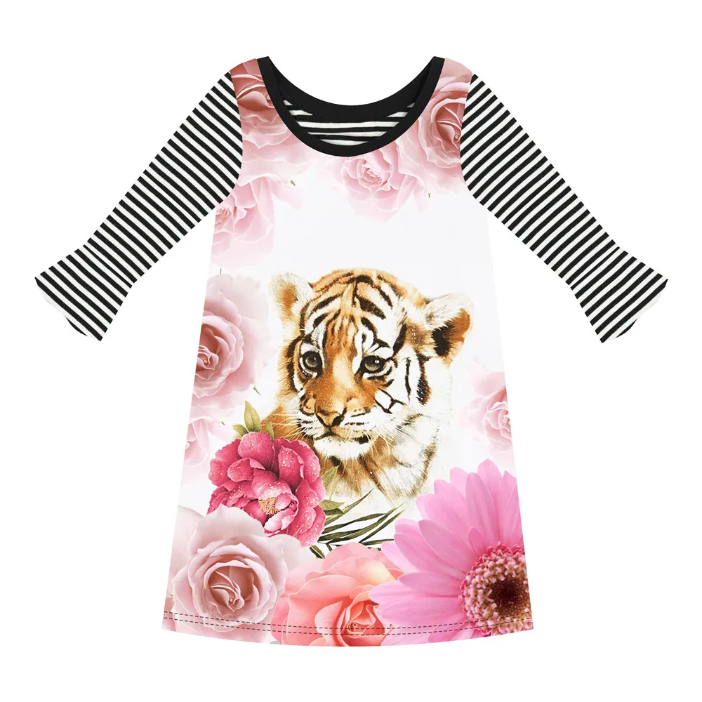Baby girl dress Long sleeve dress Girls stripe Dresses Little tiger ...