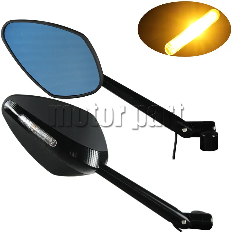 Led Turn Signals Integrated Mirrors CNC Side Rear View Mirror For MV ...