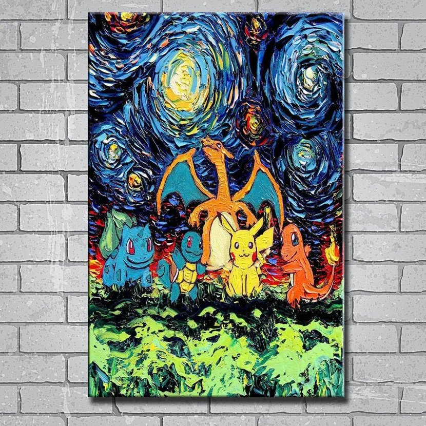 Y690 Art Print Pokemon Go Trippy Psychedelic Game 14x21 24x36 27x40inch ...