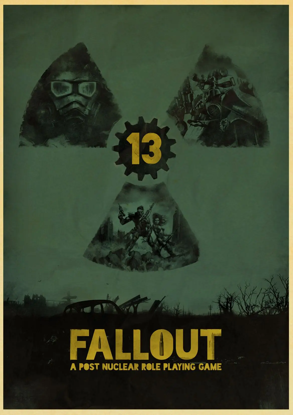 Game Fallout 4 Poster Kraft Paper Clear Painting Retro Style Home Wall ...
