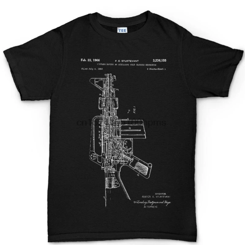 AR 15 AR15 Rifle Blueprint Sling Mag T shirt Tee Top T shirt|Camisetas ...