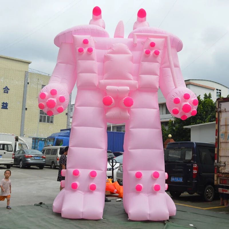 5m Pink Inflatable robot inflatable cartoon for adverting, trade show ...