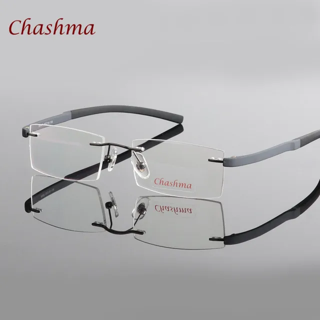 Chashma Brand Colorful Frameless Top Quality Optical Frames Black Blue ...