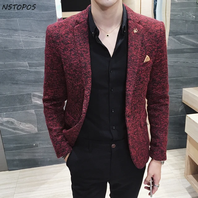 Casual Blazer Mens Clothing 2017 New Autumn Winter British Vintage Prom ...