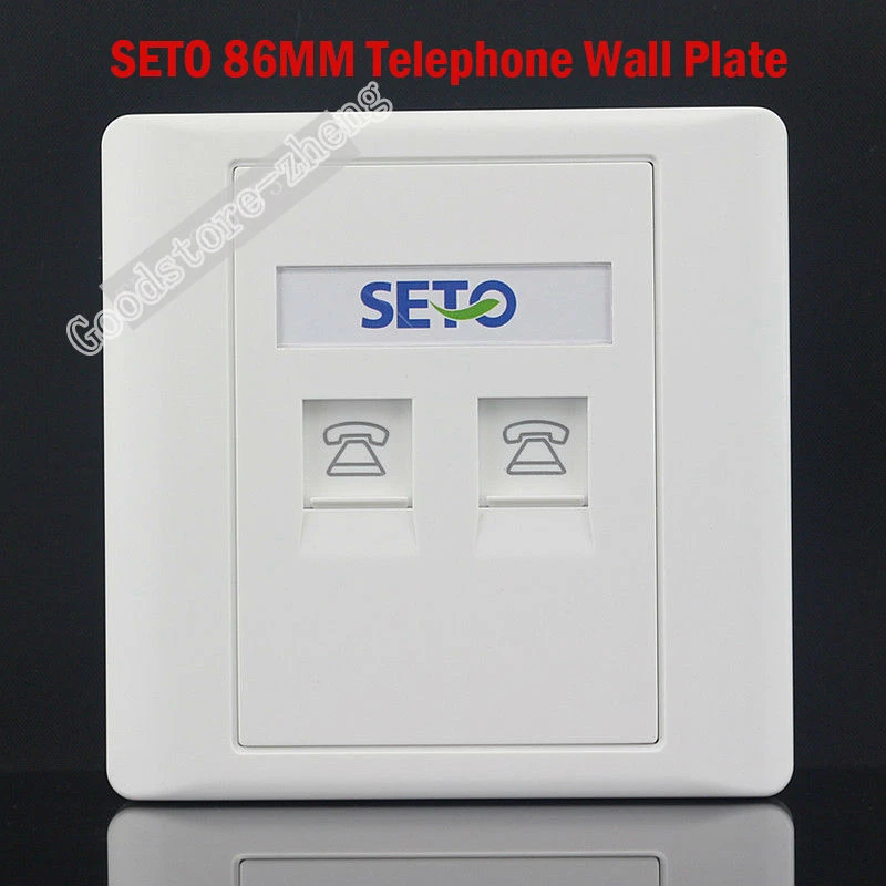 Wall Plate 2 Ports Telephone Rj11 Phone Jack Panel Faceplate Connector ...