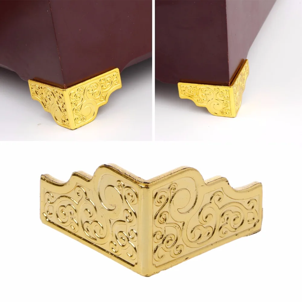20PCS Gold Jewelry Box Wood Case Decorative Feet Leg Corner Protector ...