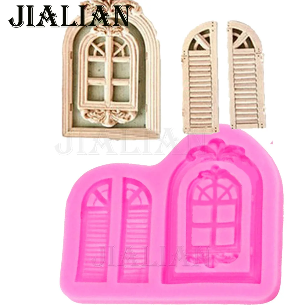 Diy Retro Window Cake Border Silicone Molds Door Shape Frame Fondant ...
