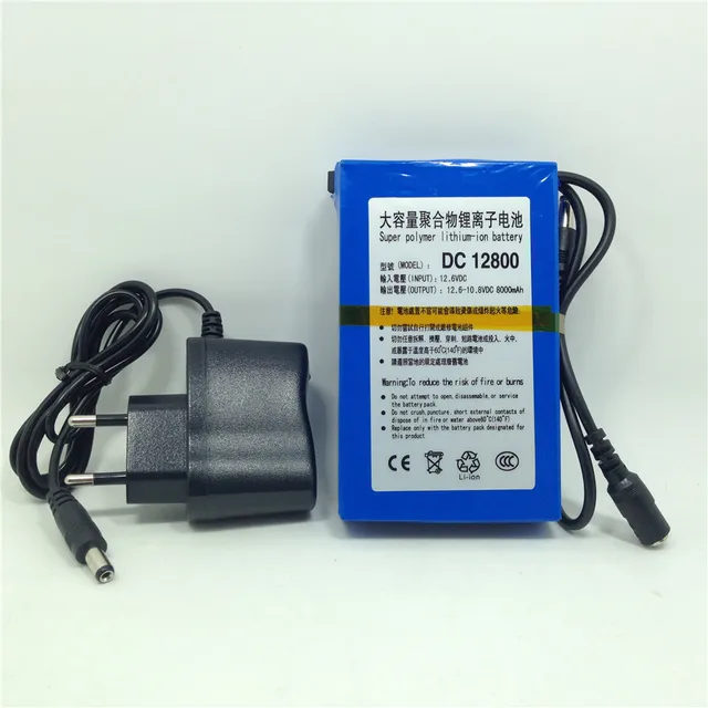 Real capacity 8000mah 12v dc 12v portable li ion 12v lithium battery ...