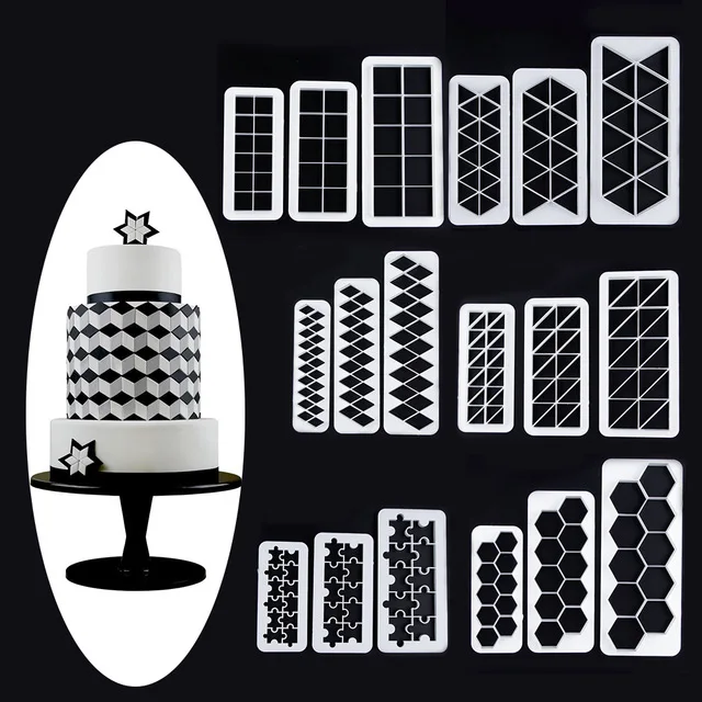 3 Pcs Geometry Fondant Cookie Cutter Cake Mold Fondant Mold Fondant ...