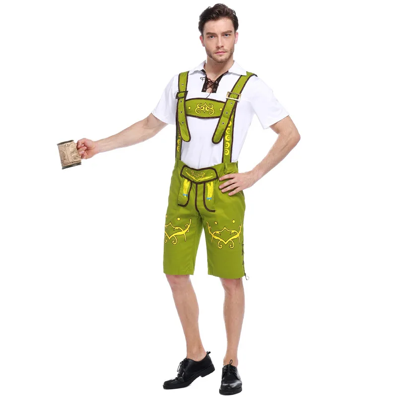 2017 Adult Man German Bavarian Costume Oktoberfest Suspender Lederhosen ...