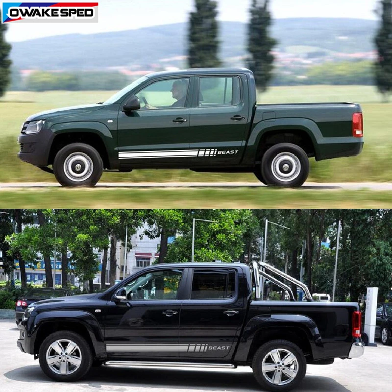 For Volkswagen Amarok Sport Stripes Pick Up Trunk Decor Stickers Door ...