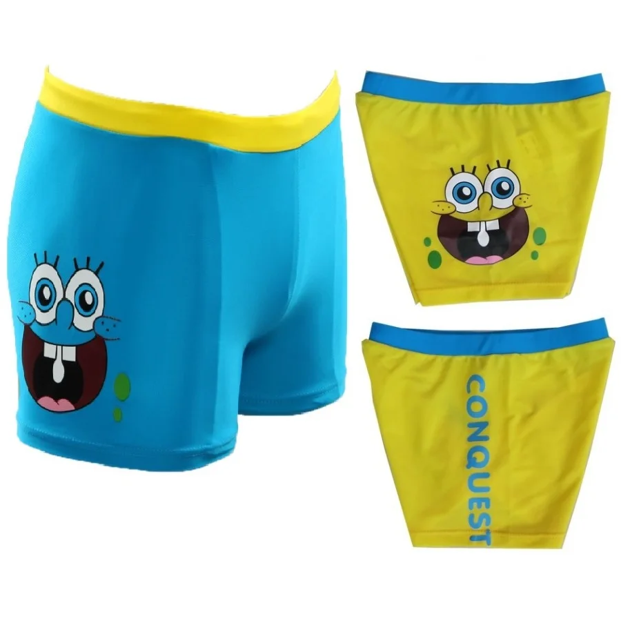 Spongebob Kids Swimsuit Children Swimming Trunk Boys Swimwear Boy Swim ...