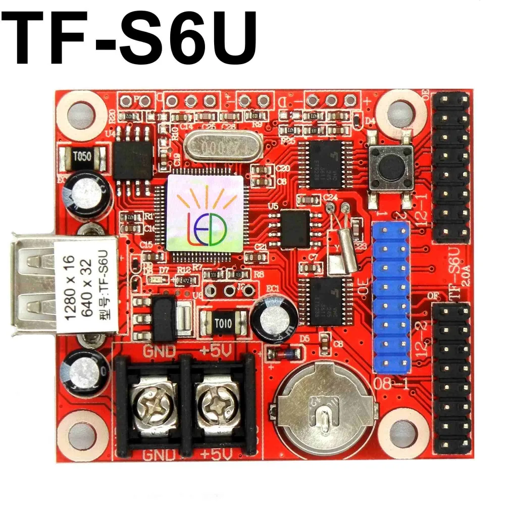 TF S6U USB led control card single/dual color 1280*16pixels U disk ...