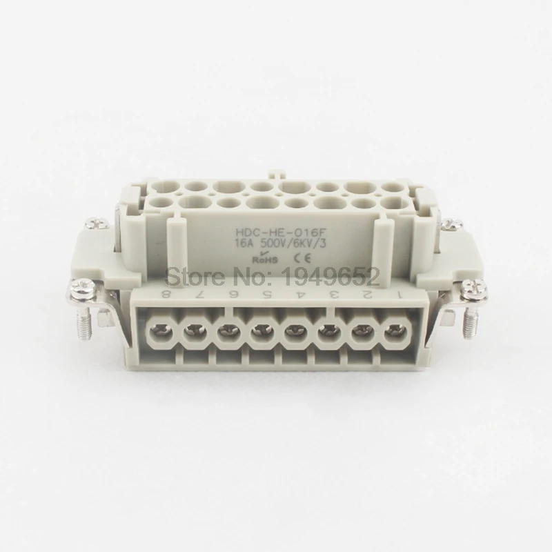 Сверхмощный соединители HDC-HE-016-2 F/M 16pin 16A 500V Промышленный ...