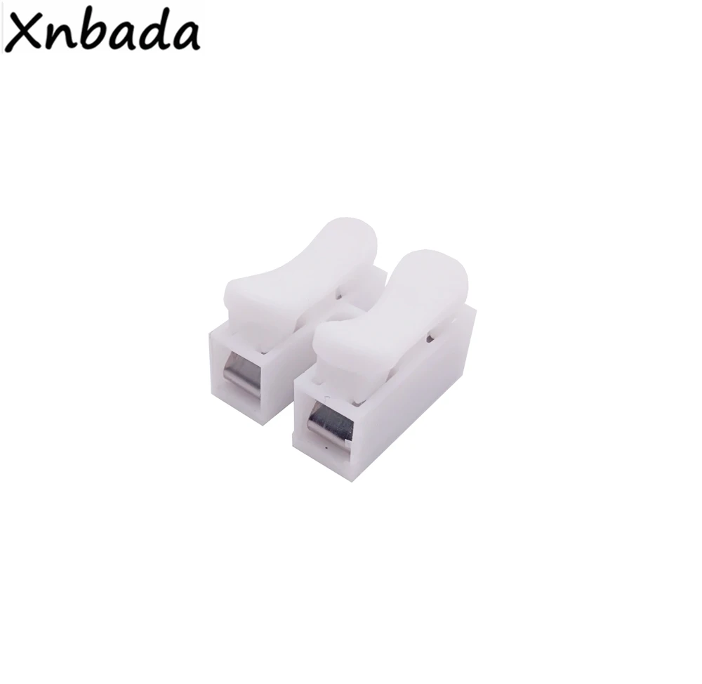 10~500Pcs 2Pin Spring Connector Cable Clips DC5-24V Self Lock Press ...