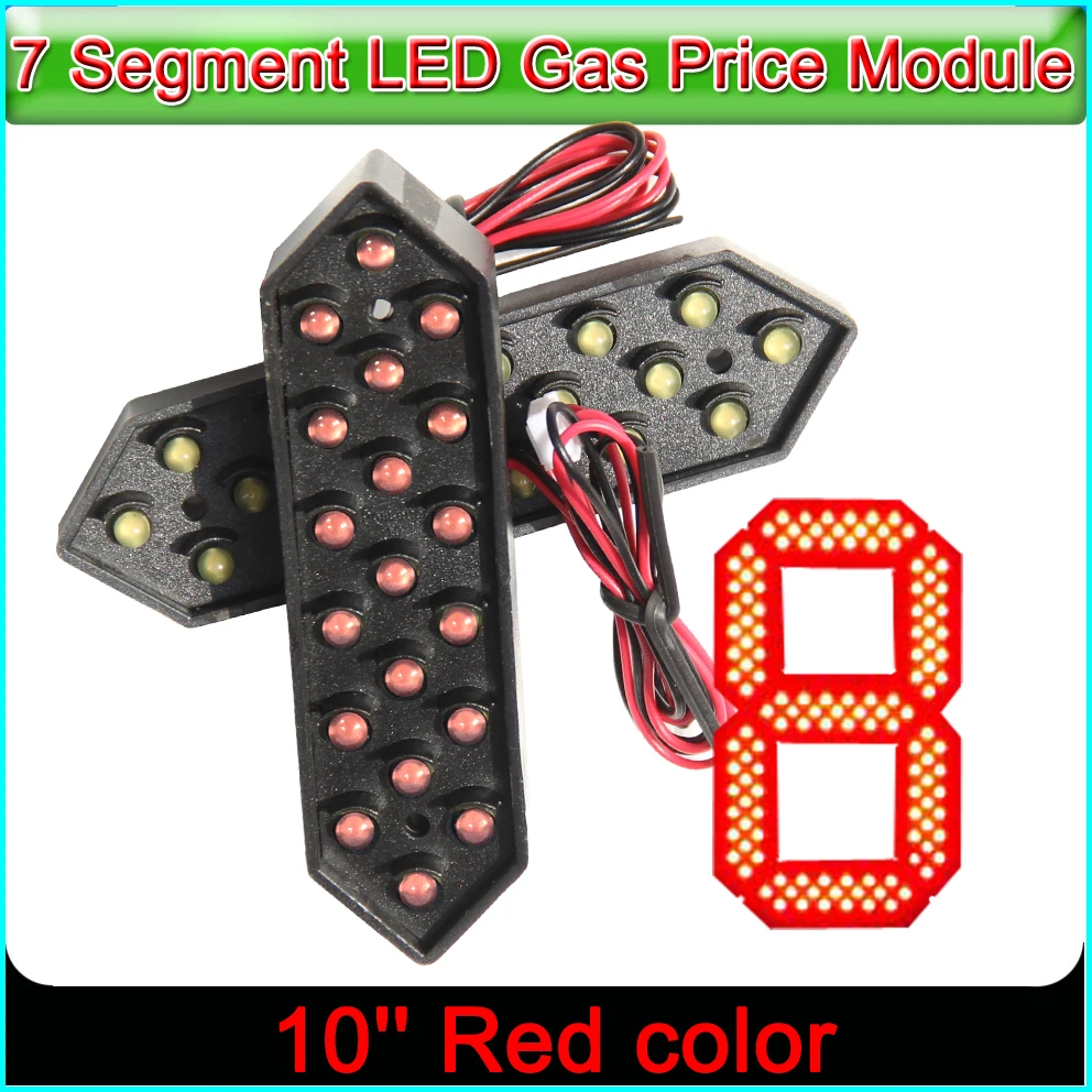 4pcs/lots 10" Red Color Digita Numbers Display Module 88.88,LED Signs 7 ...