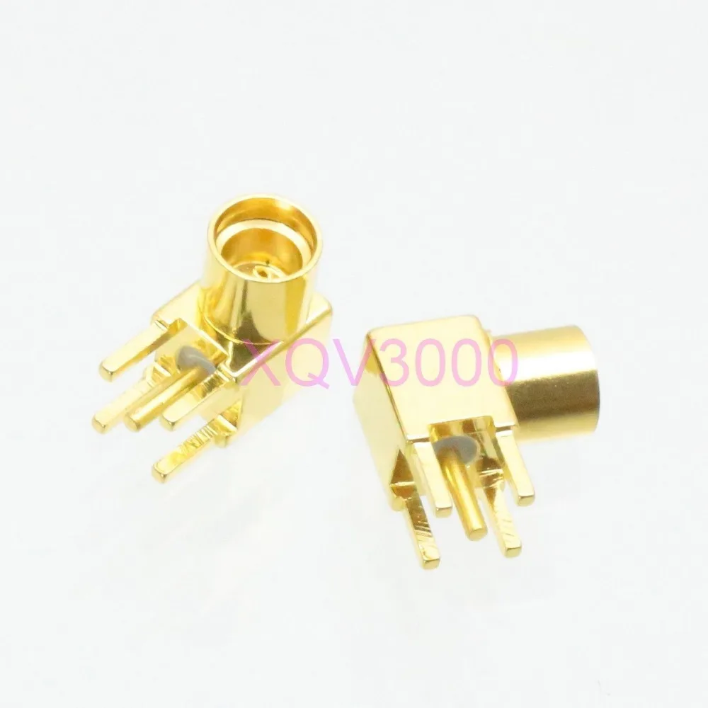 10pcs Connector MMCX female jack pin solder PCB mount right angle RF COAXIAL|rf coaxial ...