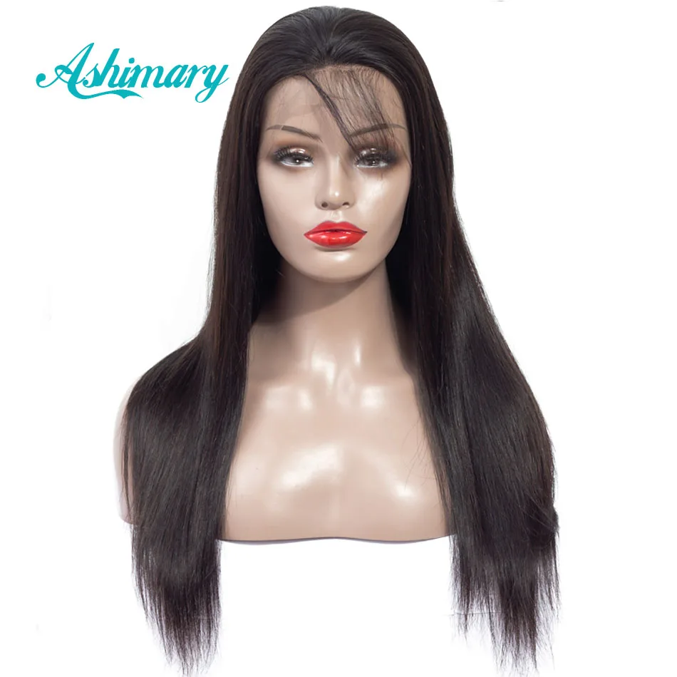 Ashimary 360 Lace Frontal Wig Straight Human Hair Peruvian Remy 360 ...