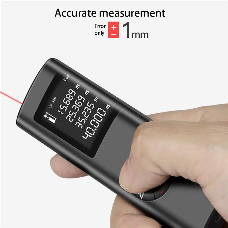 레이저 거리 측정기 핸드 헬드 미니 디지털 거리 측정기 Usb 충전식 40 M 휴대용 Lcd 백라이트 측정 거리 측정기레이저