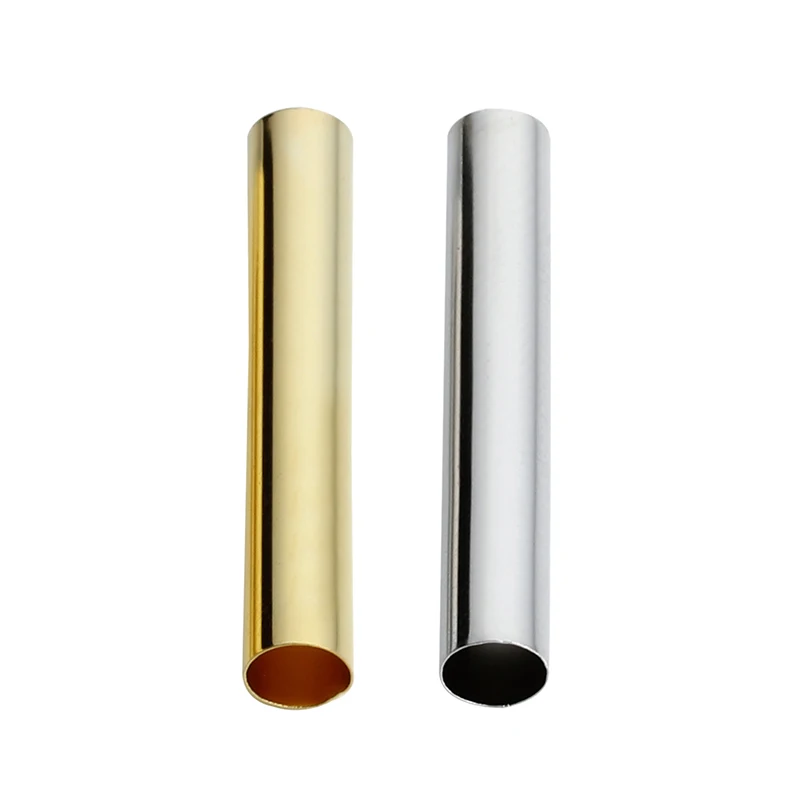 100pcs 4 6mm Copper Metal Tube Beads Gold Color Rhodium Long Tube Beads ...