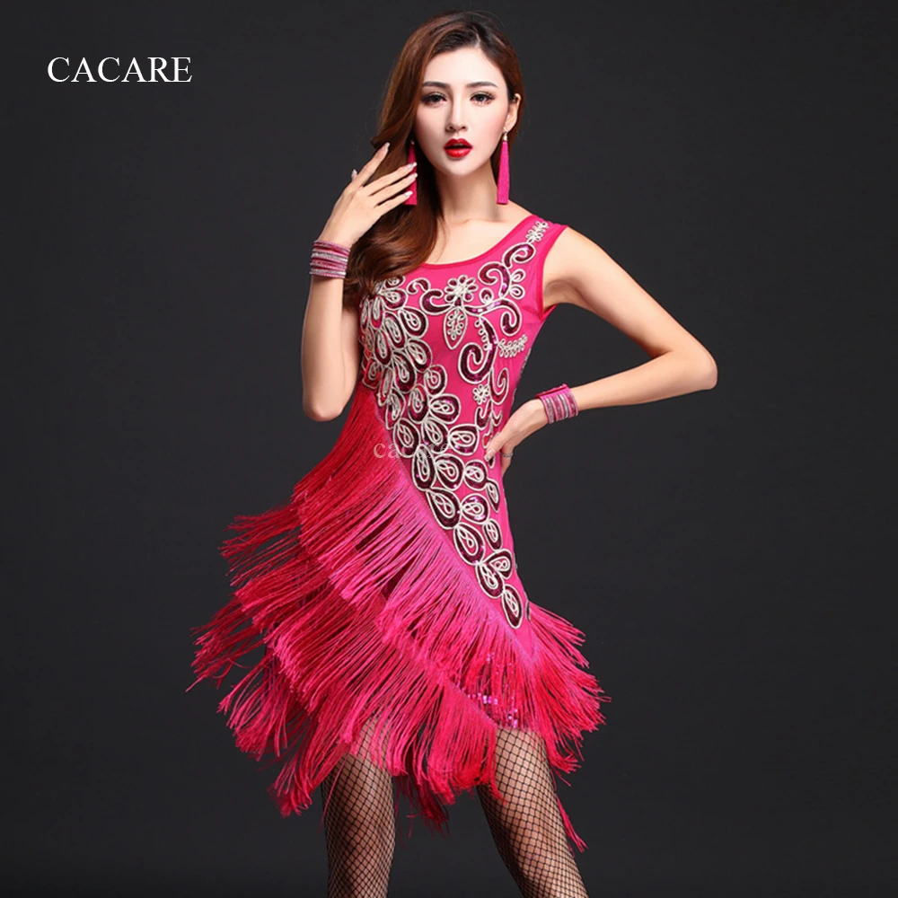 CACARE Latin Dance Dress for Women Latin Dress Fringe Salsa Latin Dance ...