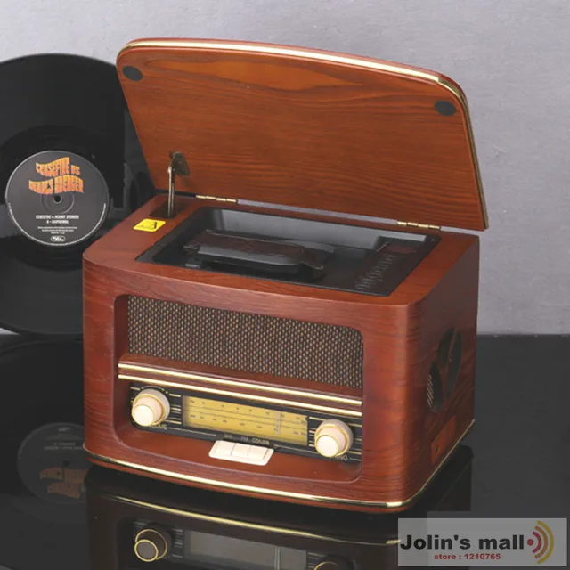 Retro wooden box CD player with Radio/MP3/USB disk/Remote control for ...
