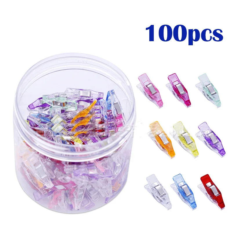 50/100 Pcs/set DIY Mixed Plastic Clips for Patchwork Fabric Quilting ...