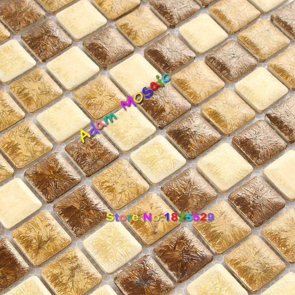 Brown Mosaic Tile For Bathroom Kitchen Backsplash materials Rustic Art ...