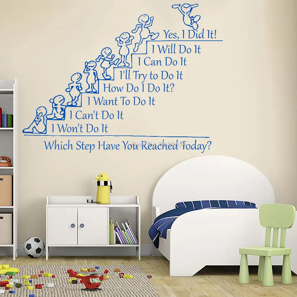 Motivation Quote Wall Decal Which Step Have You Reached Today School ...