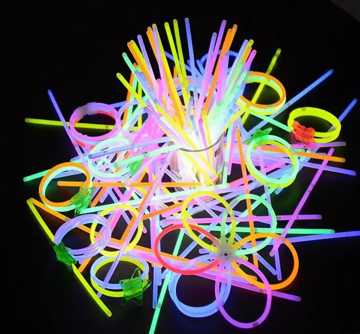 100pcs/lot Christmas Party Concert Supplies Fluorescent Bracelets Glow ...