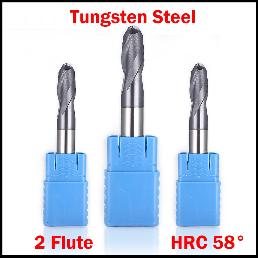 R4 R5 R6 R8 Hrc58 2 Flute Tungsten Solid Carbide Cnc Router Bit R ...
