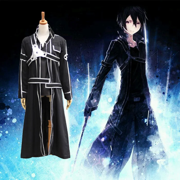SAO Sword Art Online Kirito Cosplay Kirigaya Kazuto Costume Halloween ...