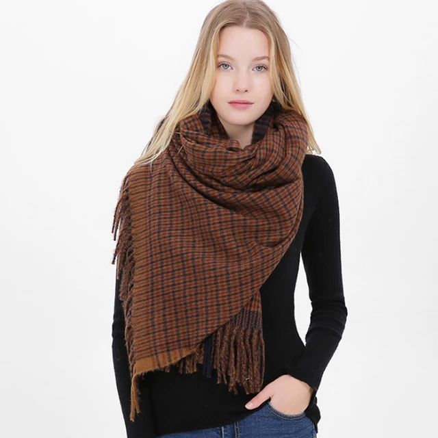 New Arrival Dark Brown Color Unisex Winter Warm Scarf Cashmere Women ...