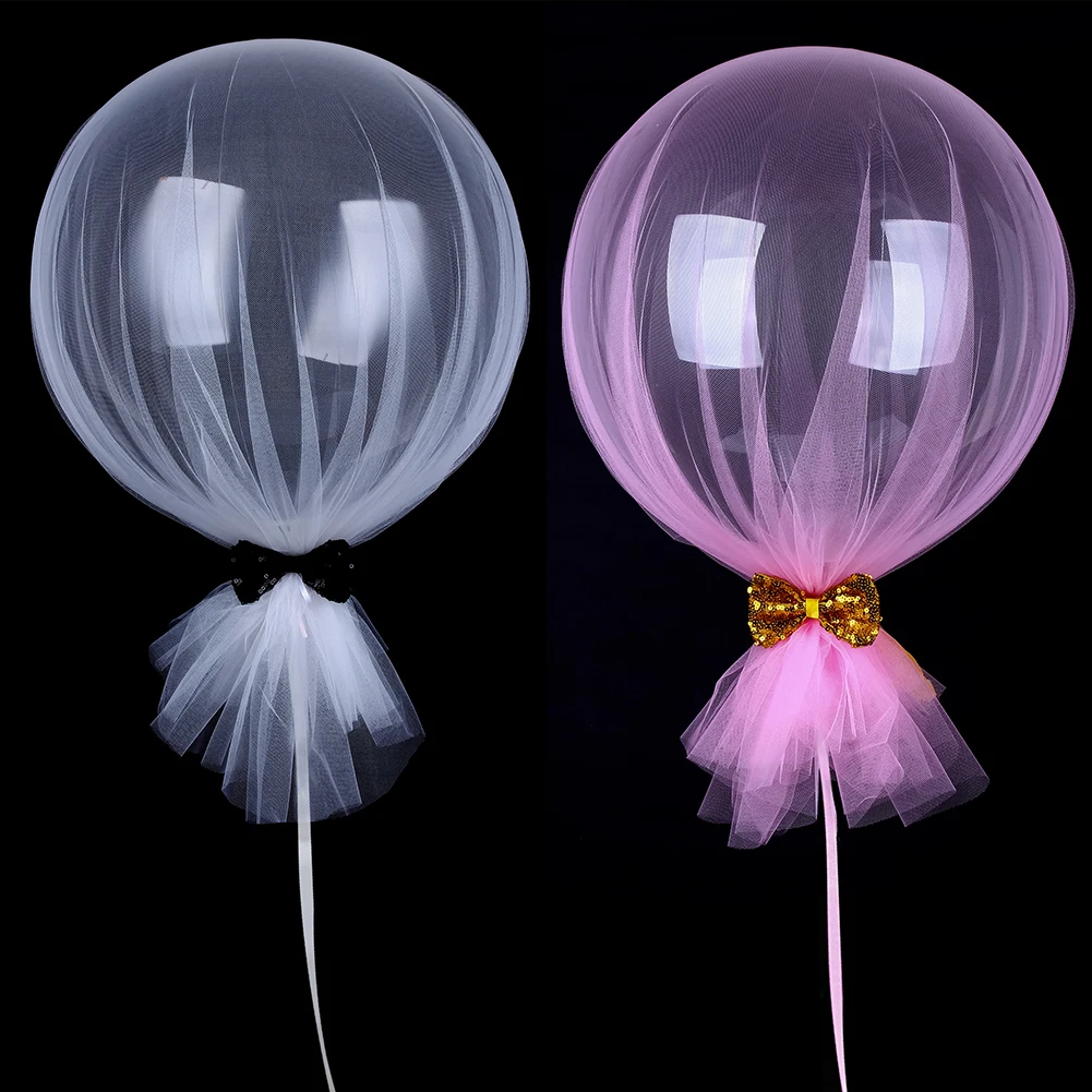 4 PCS 18'' Bobo Bubble Ball Mesh Bow Balloon Wedding Party Decoration ...