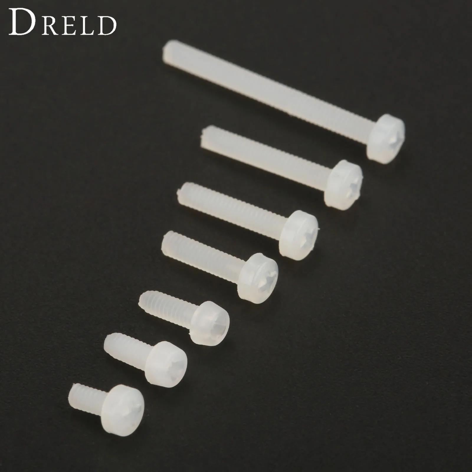 DRELD 100Pcs M2 Nylon Phillips Screws Plastic Round Cross Pan Head ...
