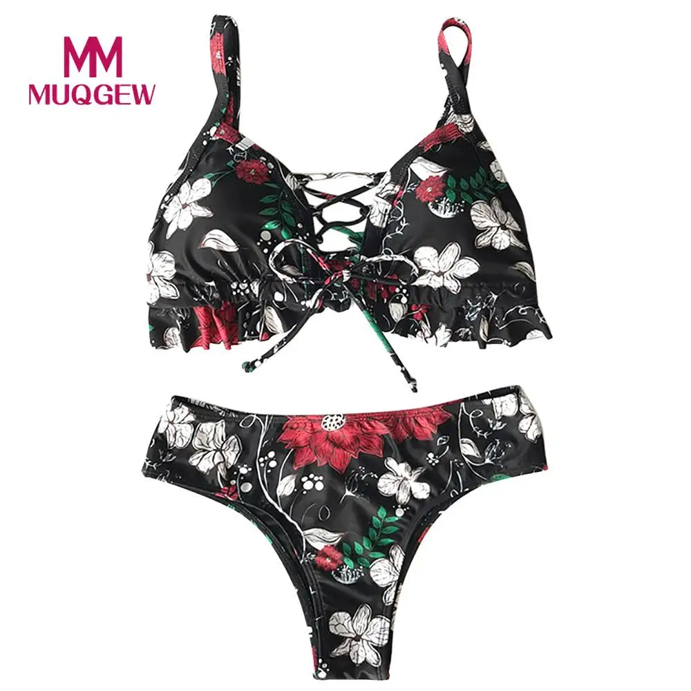 Buy Muqgew Sexy Bandage Bikinis Push Up Swimwear Women
