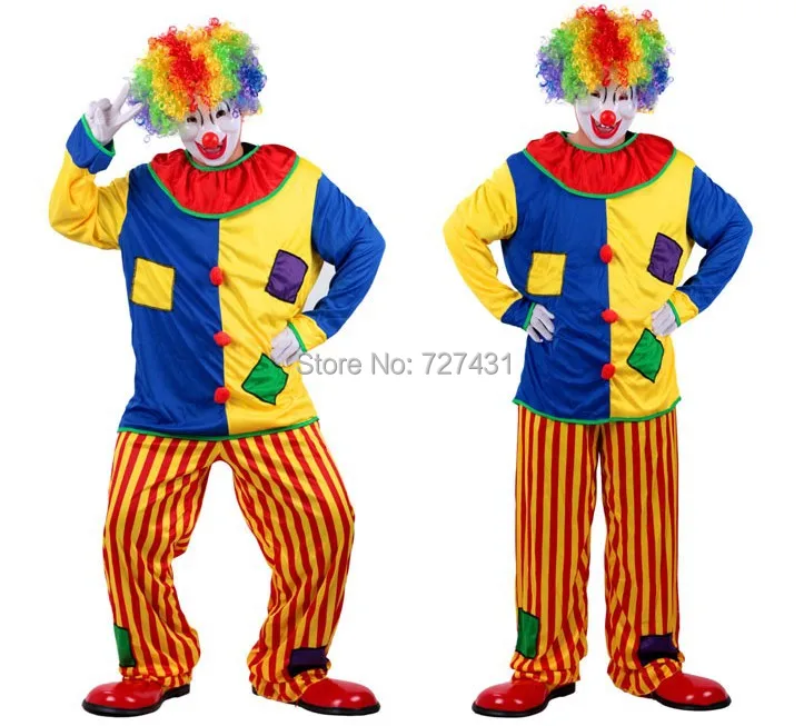 Free Shipping Clown clothing Big Top Clown Circus Funny Dress Up adult ...