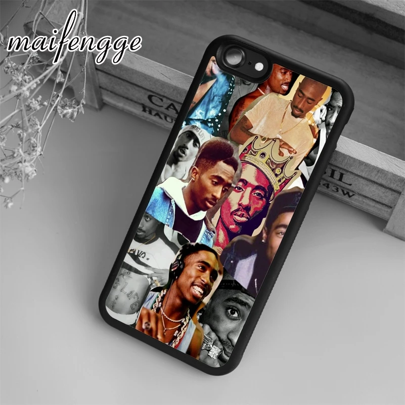 maifengge Tupac Shakur 2Pac Case For iPhone 5 6 6s 7 8 plus X XR XS max ...